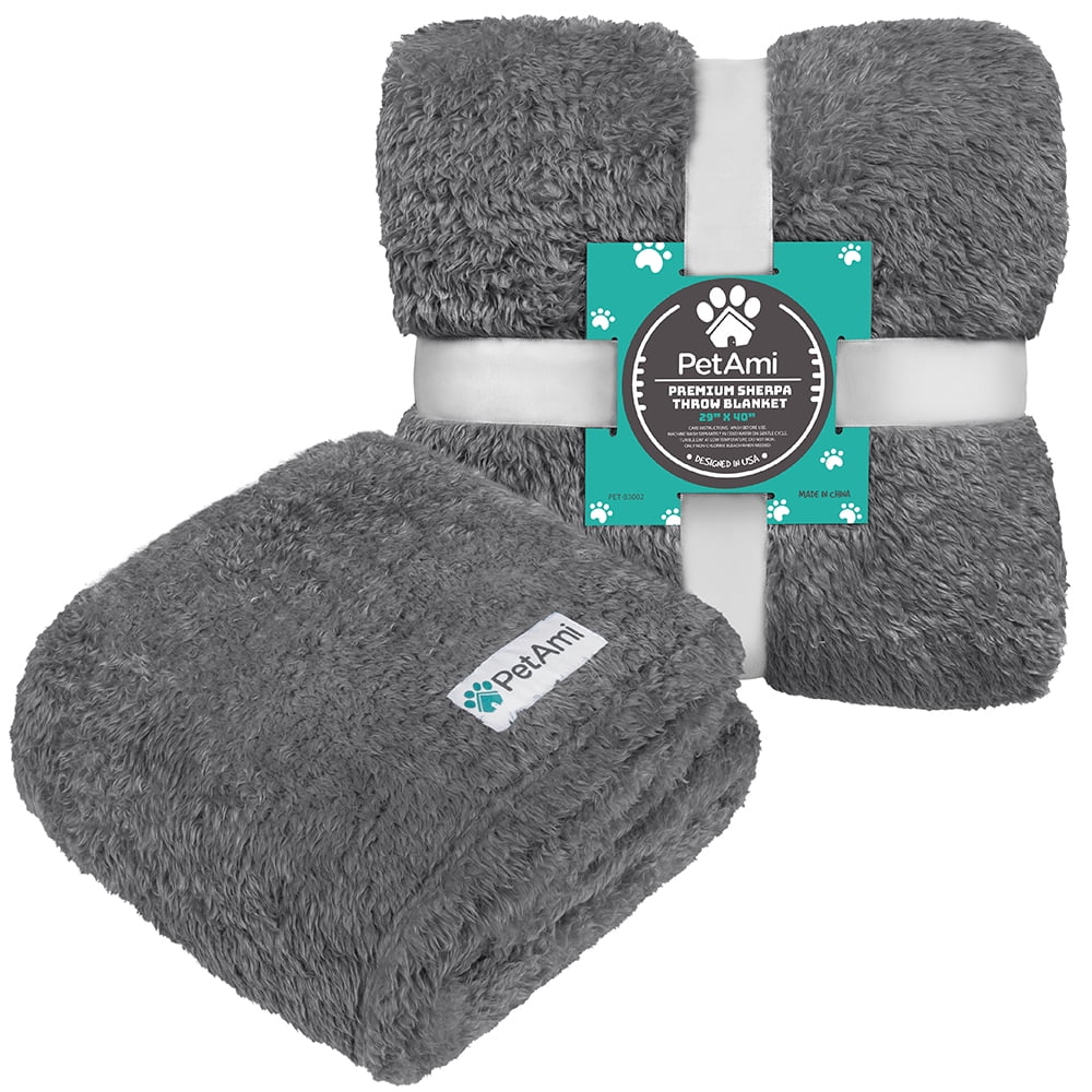 PetAmi Fluffy Dog Blanket for Small Medium Dog, Pet Blanket for Bed, Sherpa Furniture Couch ...
