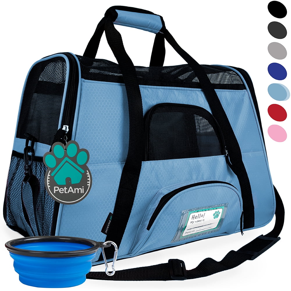 PetAmi Premium Airline Approved Soft Sided Pet Carrier, Light Blue ...