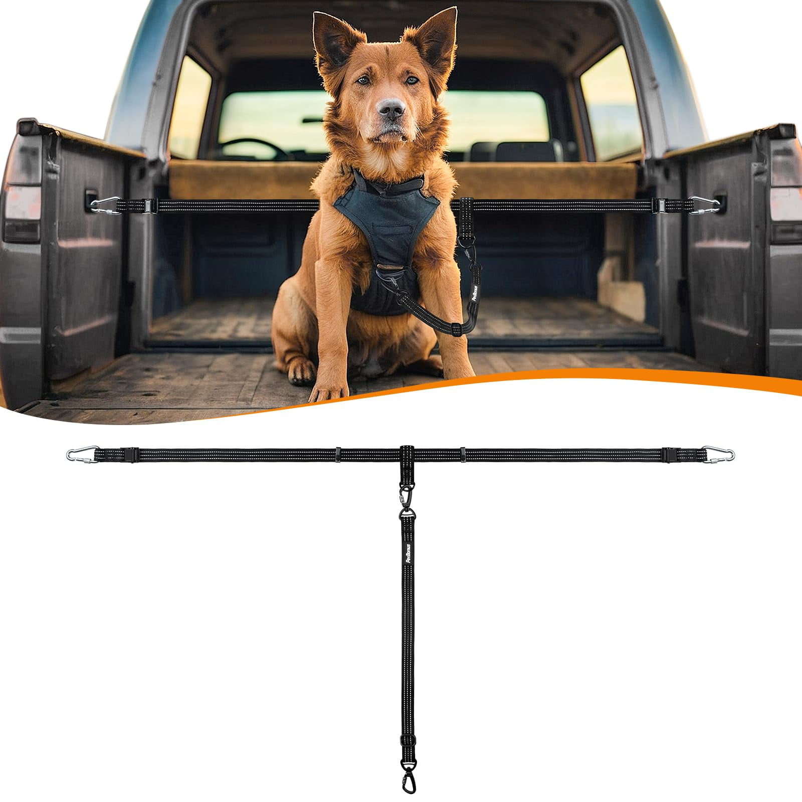 PetBonus Truck Bed Dog MZF22 Leash, Dog Truck Tether Tie Down ...