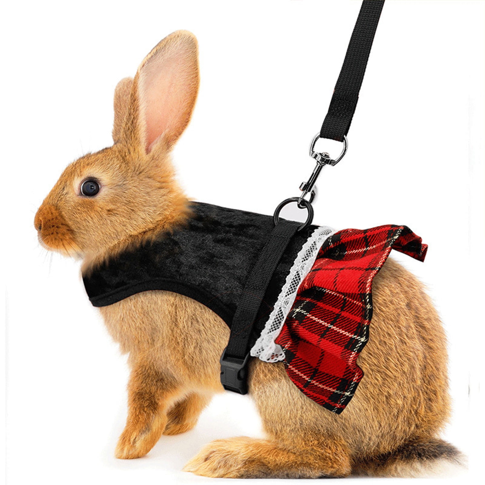 PetClub Pet Leash Rabbit Harness Leash Bunny Classic Plaid Vest Dress ...