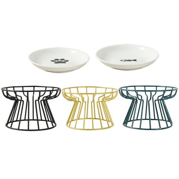 PetClub Pet Treat Bowl Iron Rack & Bowl Set Pet Food Treat Bowl Feeding ...