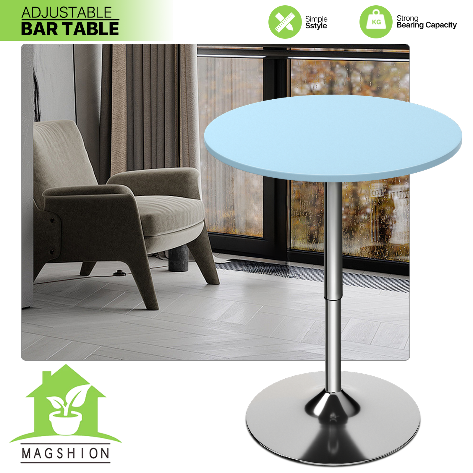 PetFurnish Bistro Pub Bar Table - 360-Degree Swivel Round Table with ...