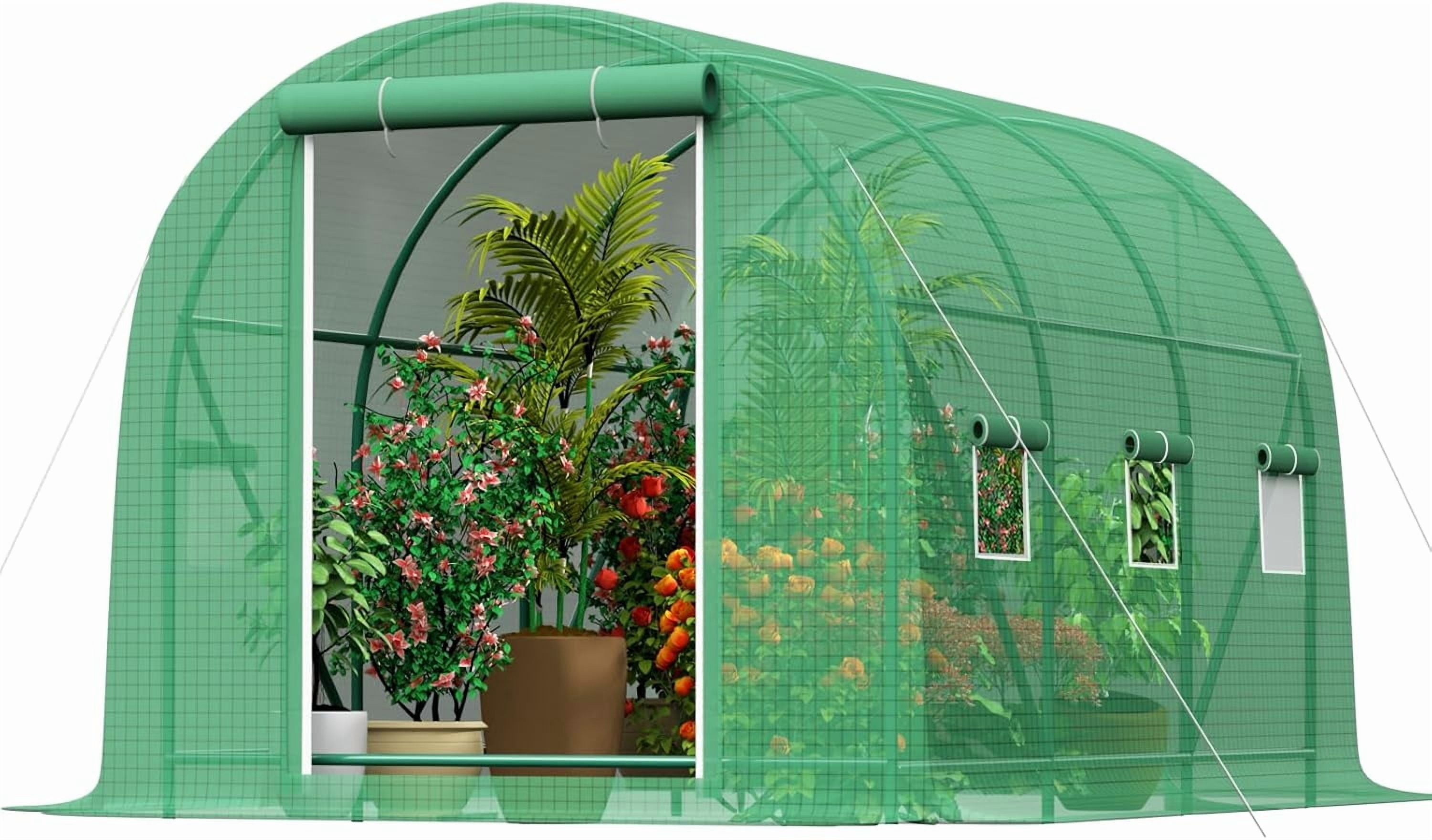 PetFurnishn 12x7x7 FT Greenhouse, Outdoor Walk-in GreenHouses with ...