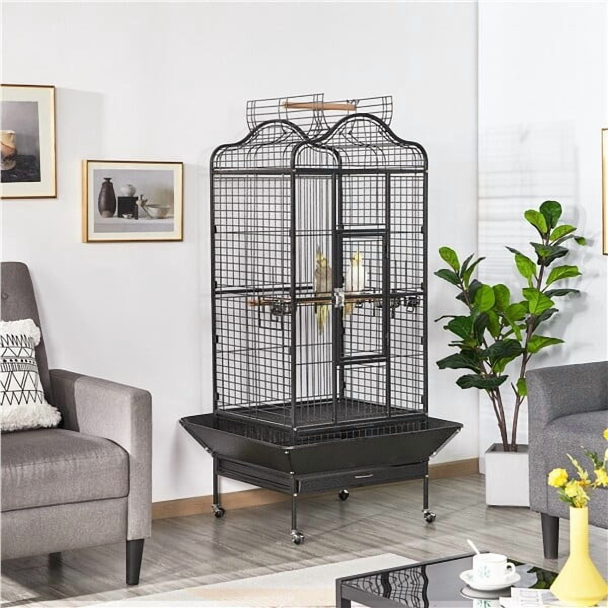 PetFurnishn 63" Open Playtop Bird Cages for Mini Macaws Cockatoos ...
