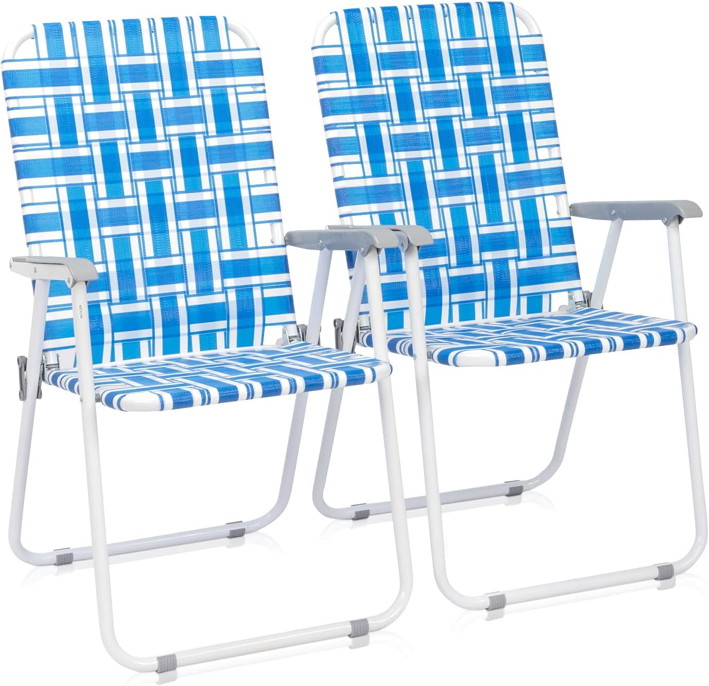 PetFurnishn Foldable Patio Chair Set of 2, Heavy-Duty Steel Frame ...