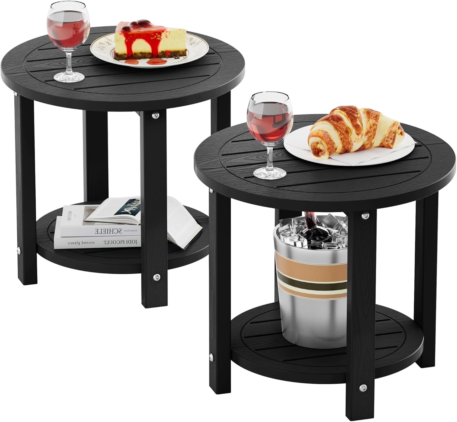 PetFurnishn Outdoor Side Table for Patio: 16in HIPS Small Round Outdoor ...