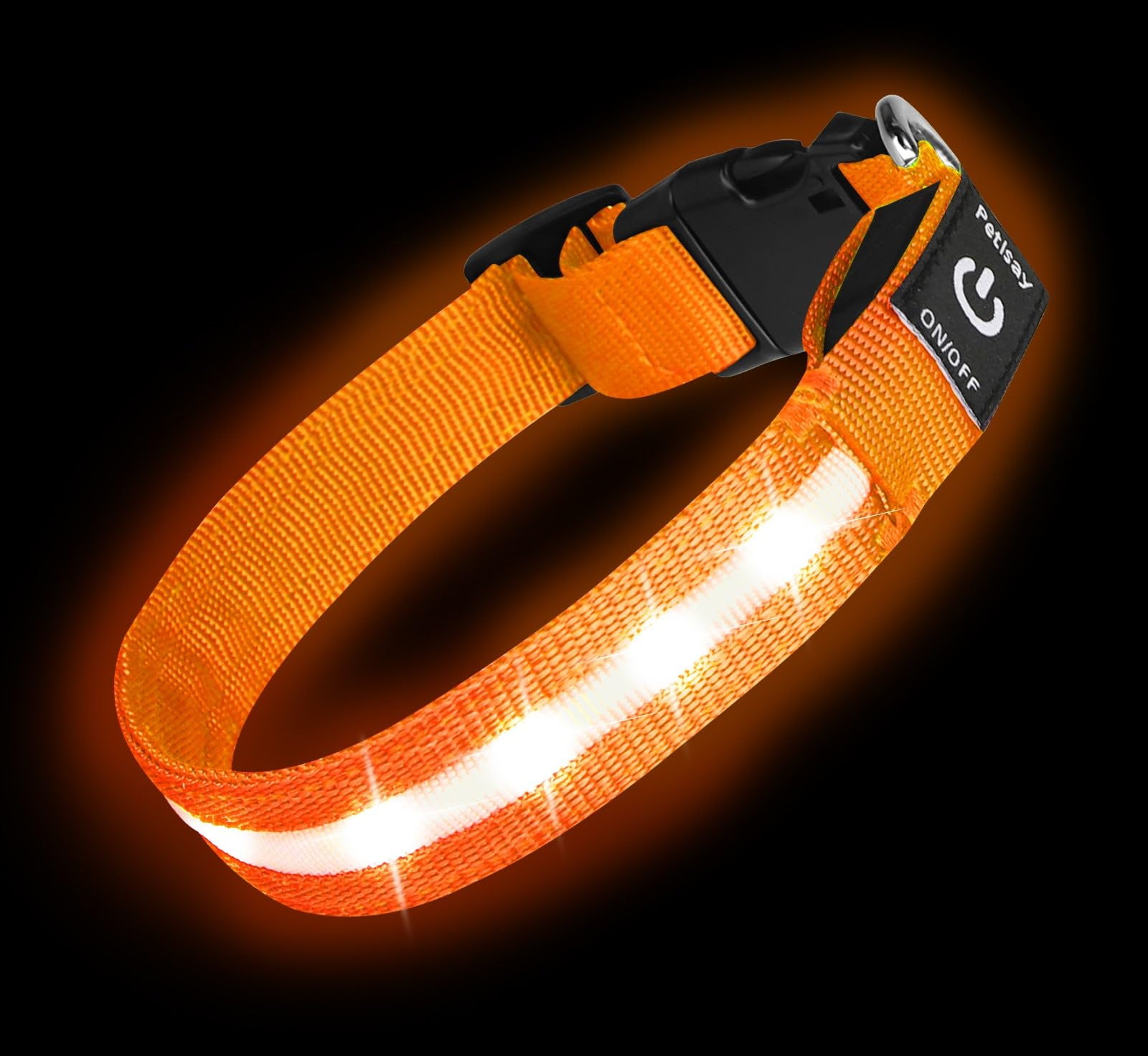 PetIsay Light up Dog DMF15 Collar - High Visibility & Nylon Material ...