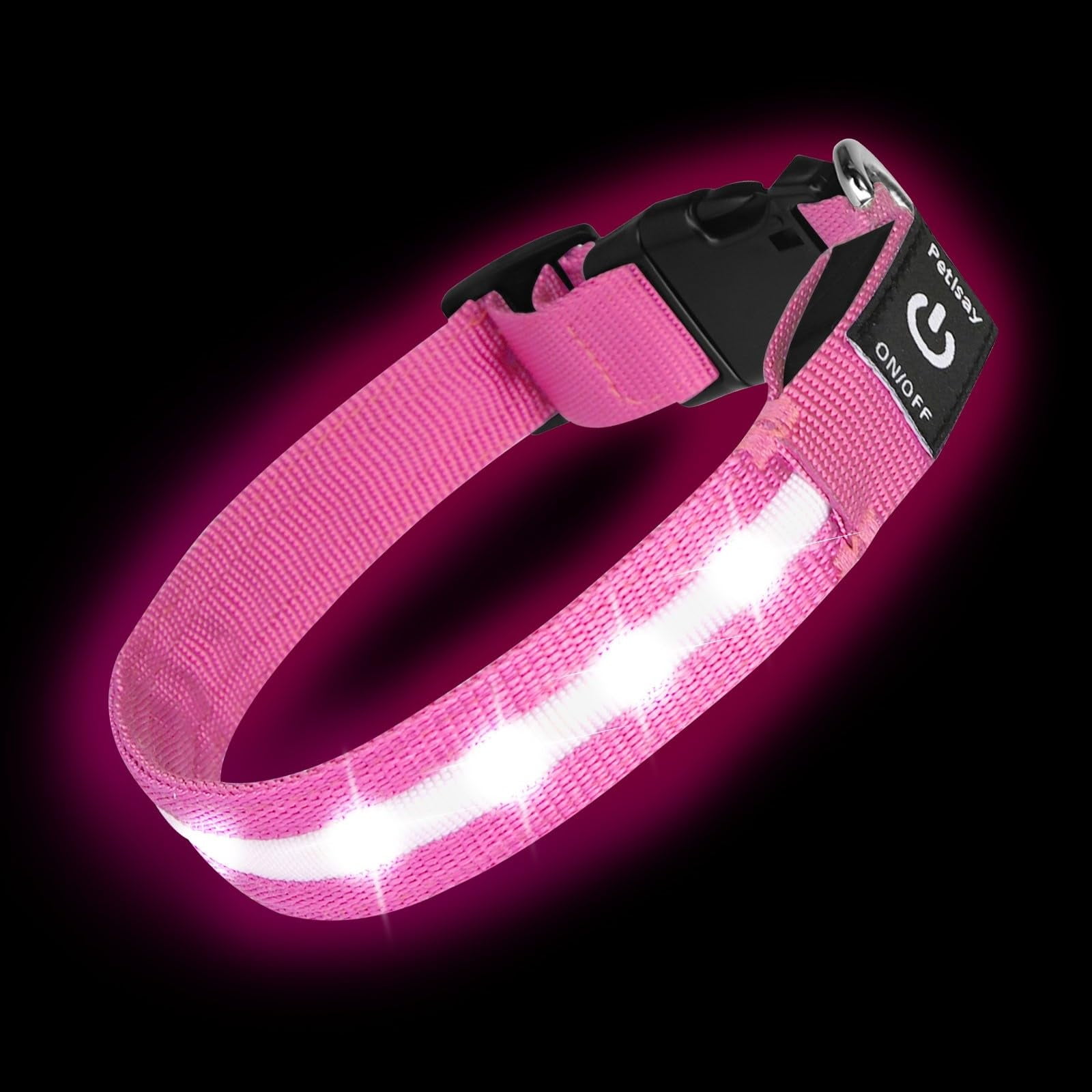 PetIsay Light up Dog MZF22 Collar - High Visibility & Nylon Material ...