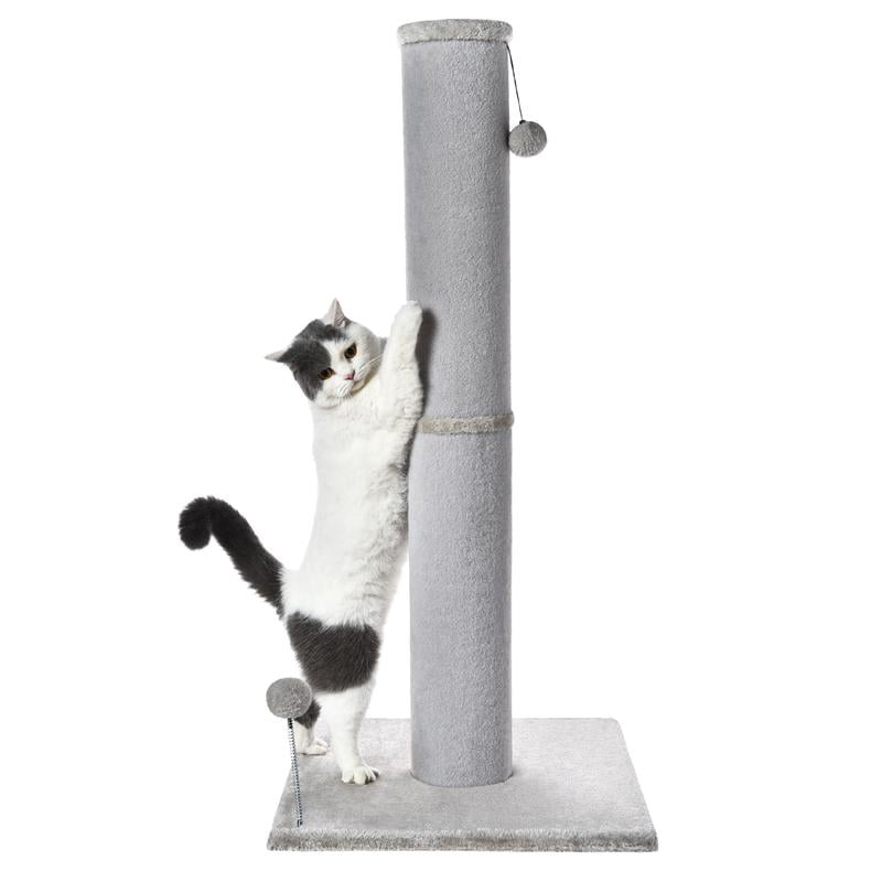 PetLife Bobcat Cat Scratching Post for Indoor Cats Tall Gray Large with ...