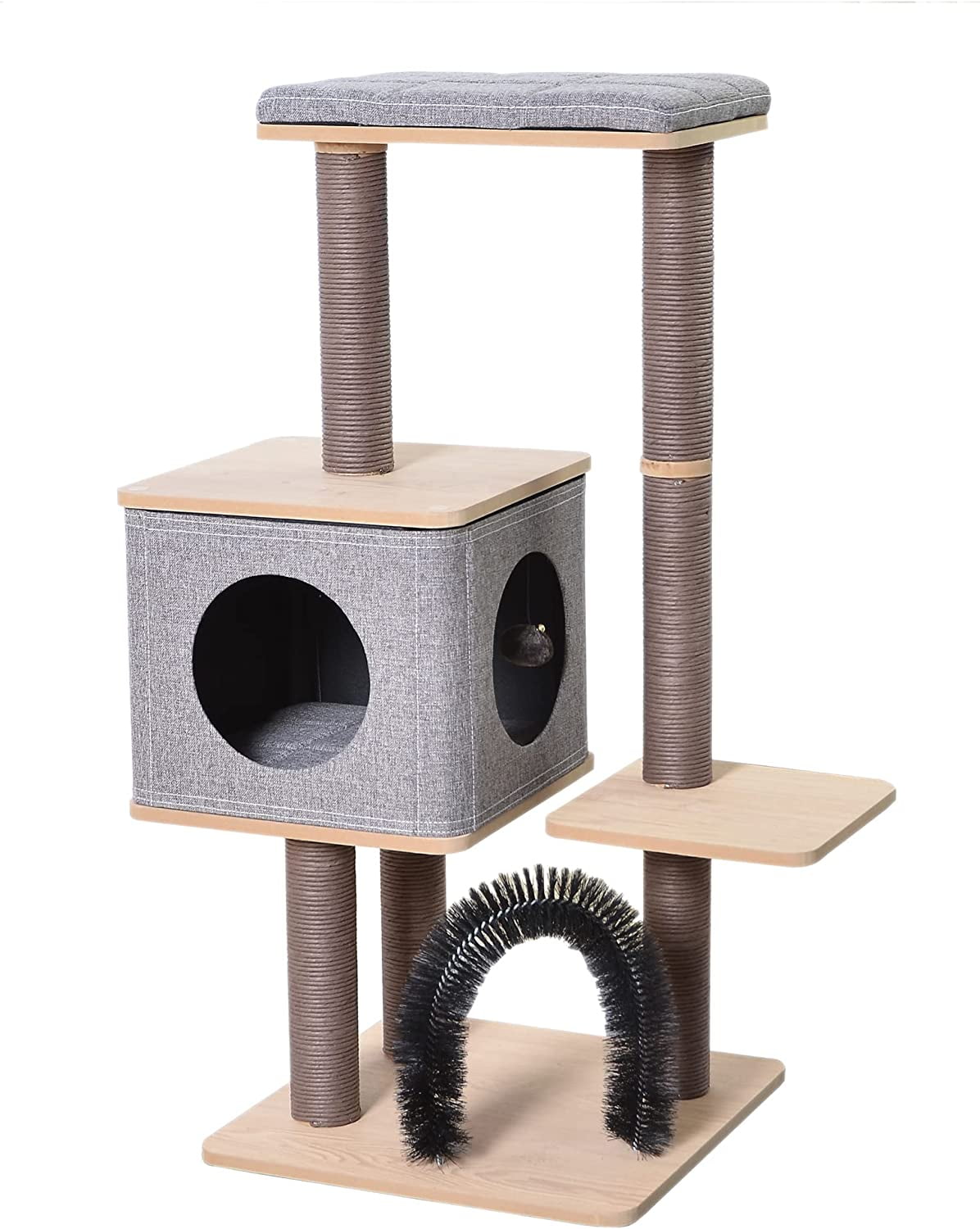 PetPals Three-Level Elevated Cat Tree Condo with Massage & Particle ...