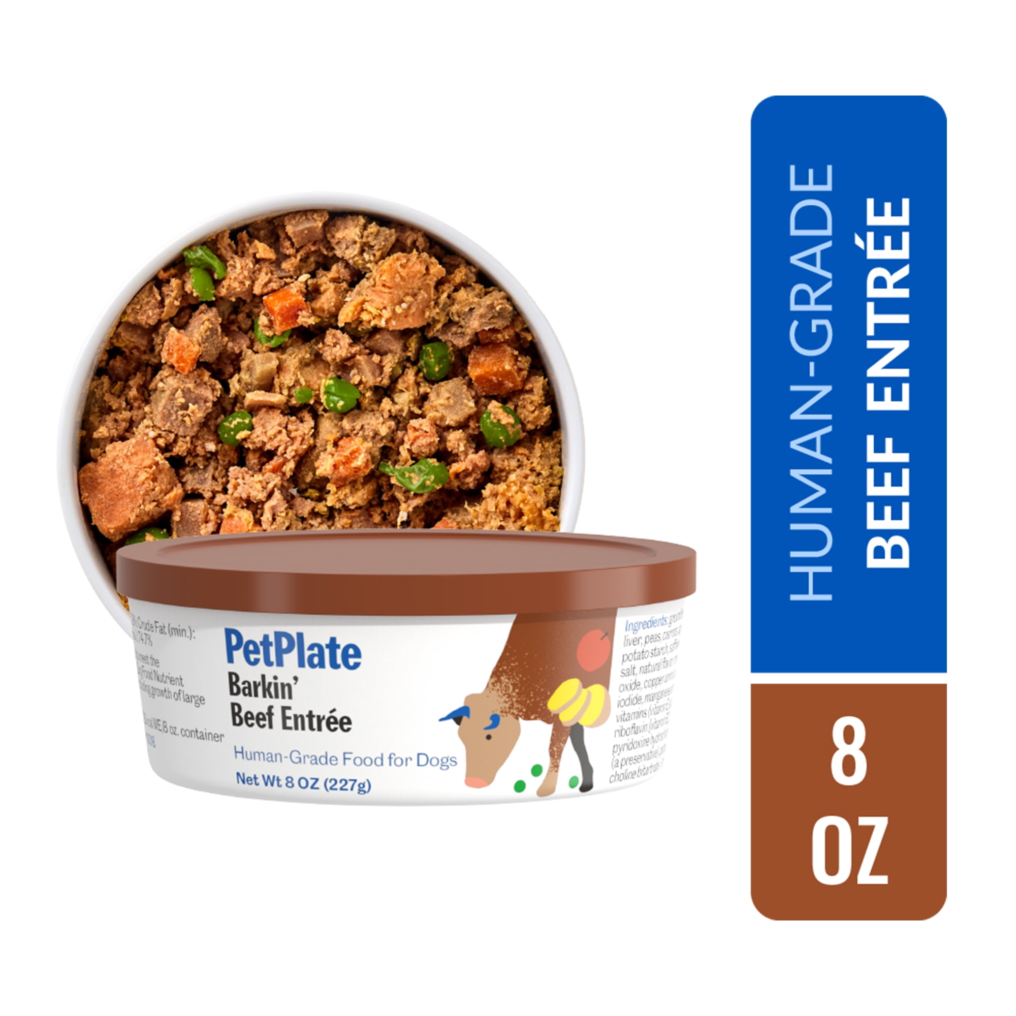 PetPlate Human-Grade Beef Entrée, Fresh Grain-Free Dog Food, All Life ...