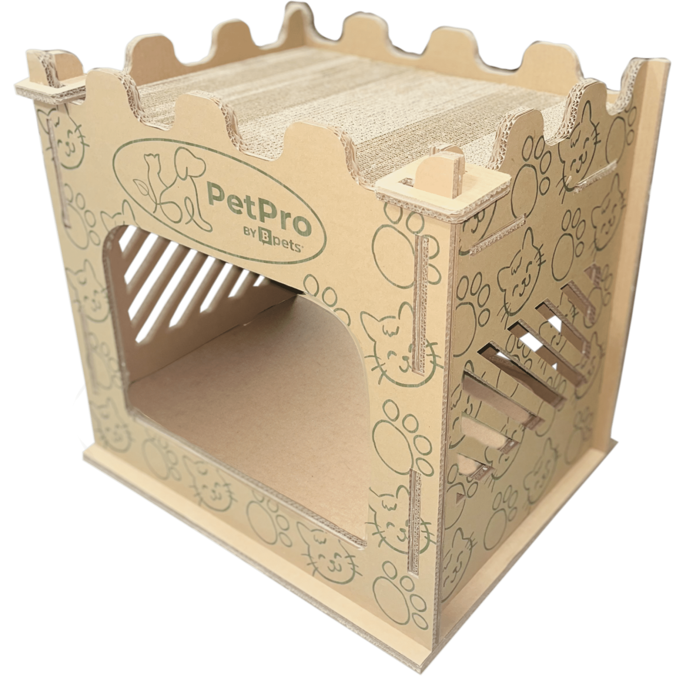 PetPro Royal Retreat, Castle Cat House, Premium Corrugated Cardboard ...