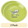 (2 pack) PetRageous Silly Kitty 5 Inch 2.5 Ounce Cat Saucer, Lime Green - Walmart.com