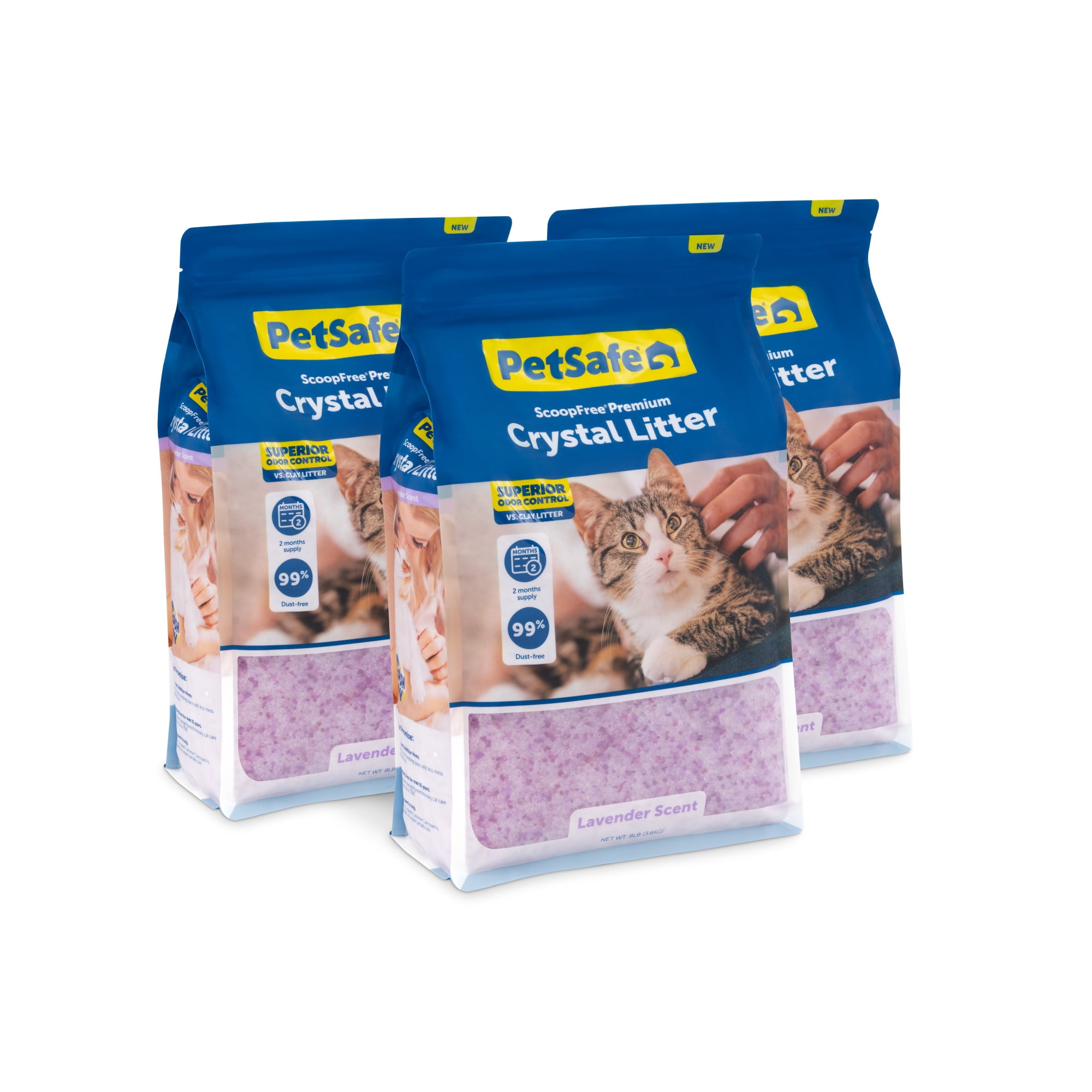 PetSafe ScoopFree Premium Lavender Crystal Litter 8lbs 3 packs Purple ...