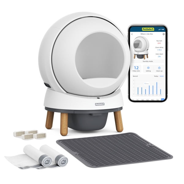 PetSafe® ScoopFree® SmartSpin™ Self-Cleaning Litter Box Bundle, White ...