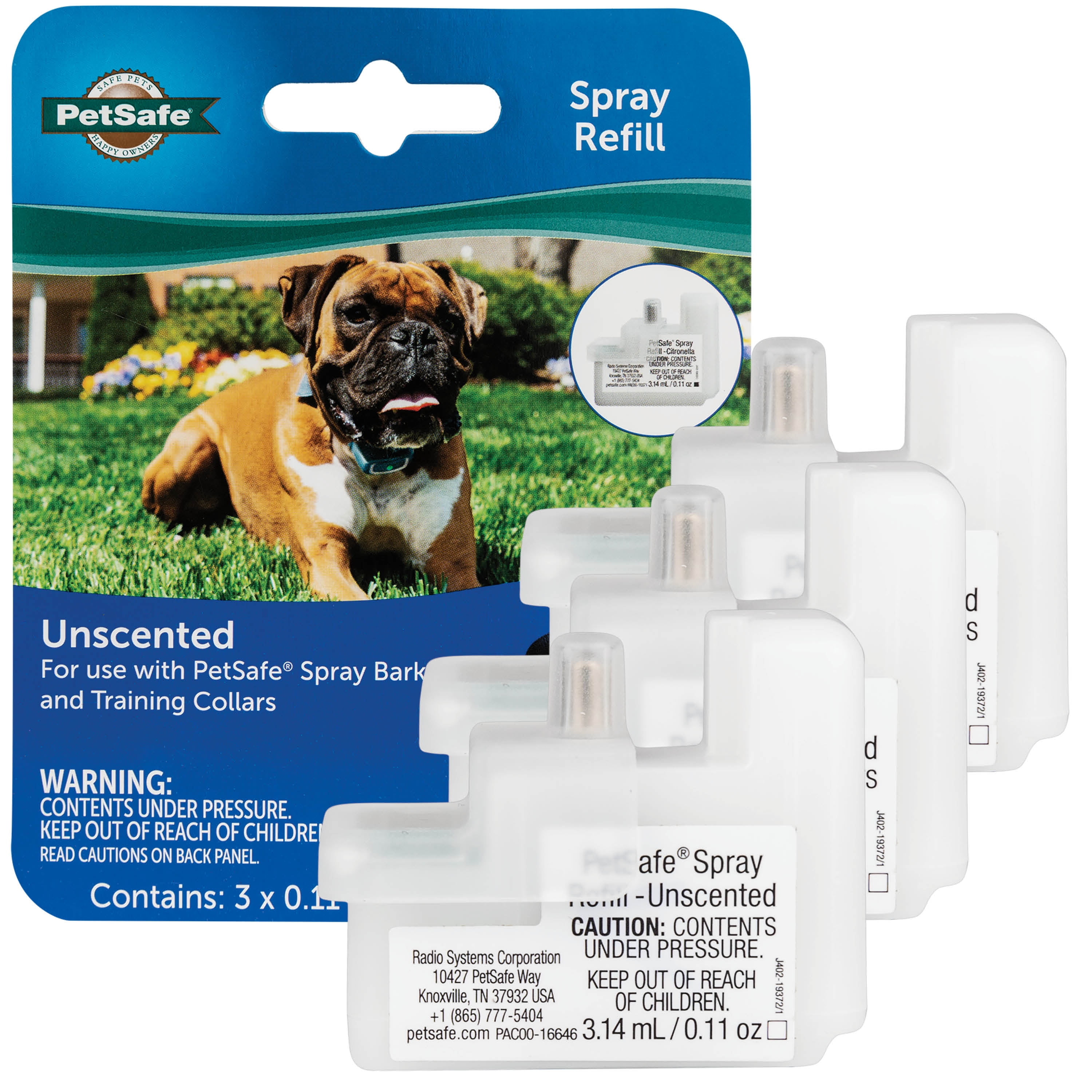 Spray Refill Cartridges, Unscented, No-Mess, For PetSafe Spray Dog Bark ...