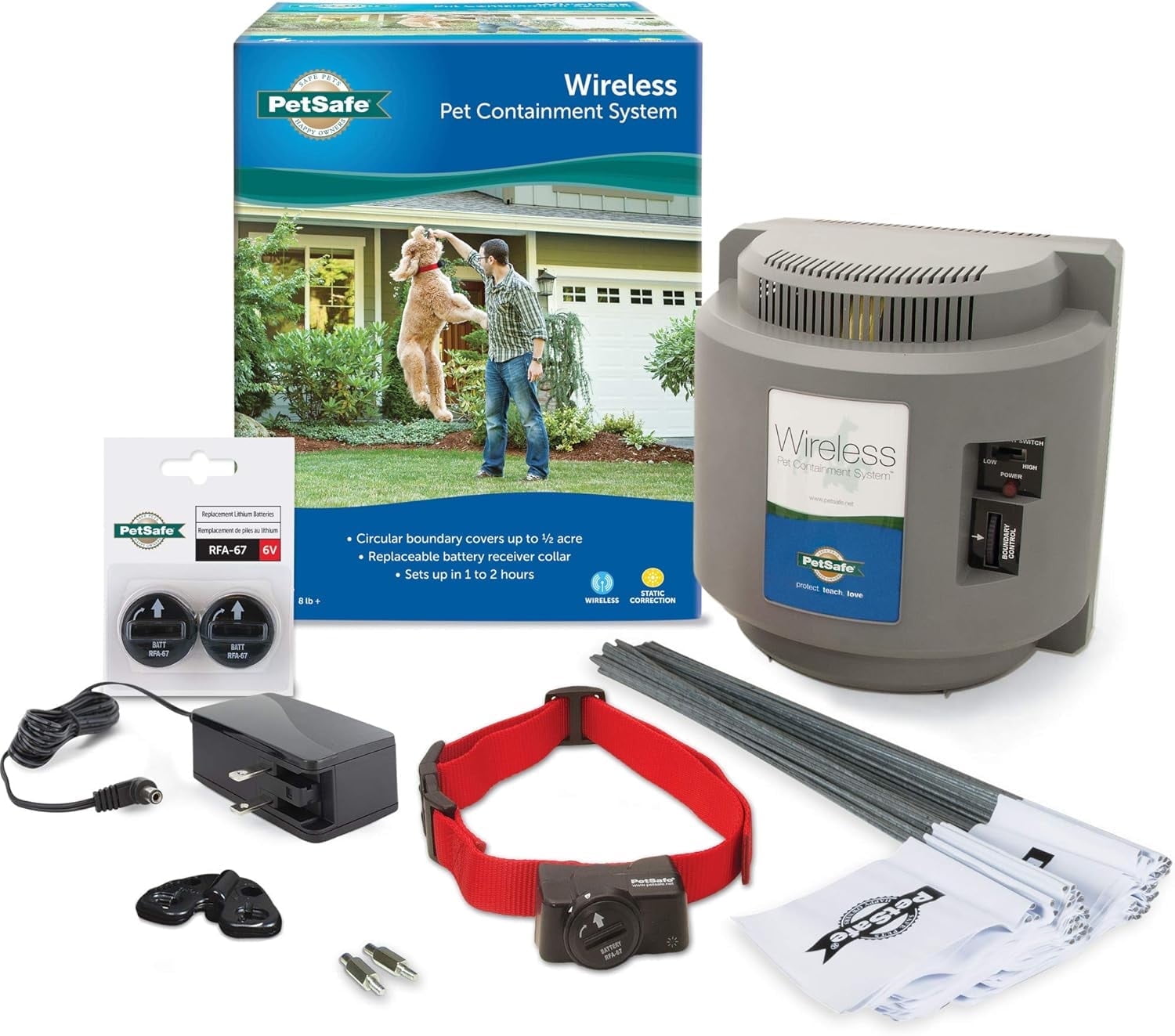 PetSafe Wireless Fence Pet Containment System with Extra Battery Pack ...