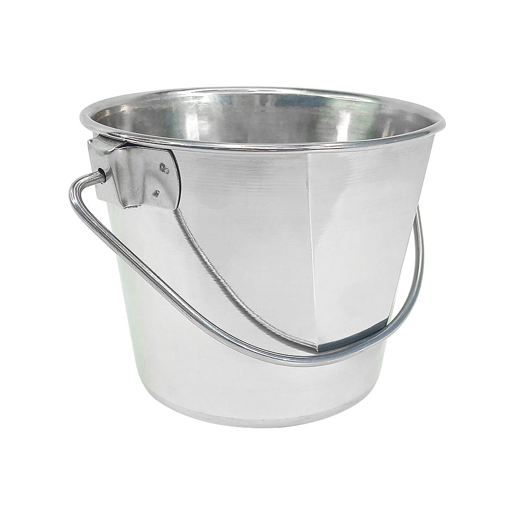 PetYupp Stainless Steel Flat Side Pail Bucket 1 Quart - Walmart.com