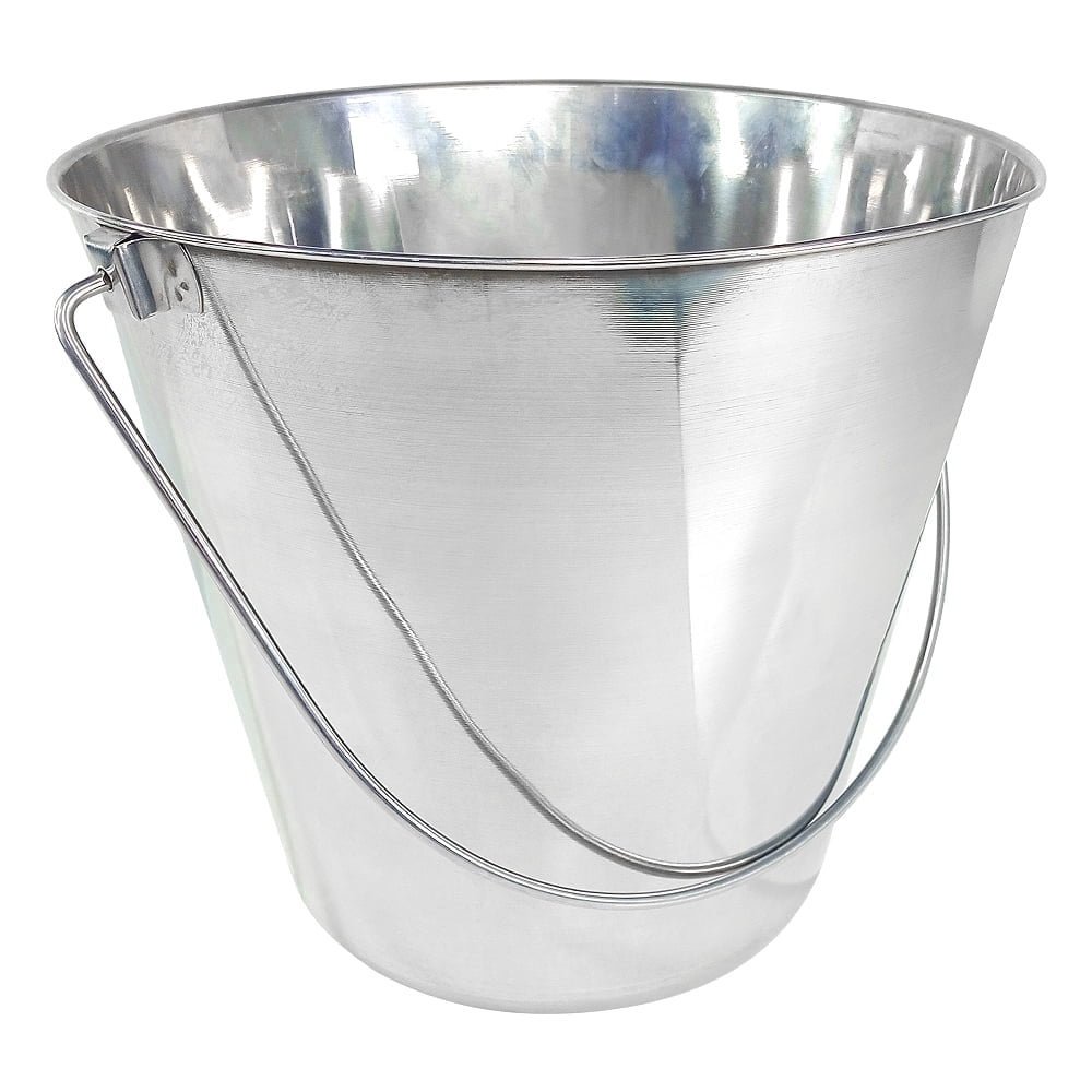 PetYupp Heavy Duty Stainless Steel Flat Side Bucket 13 Quart - Walmart.com