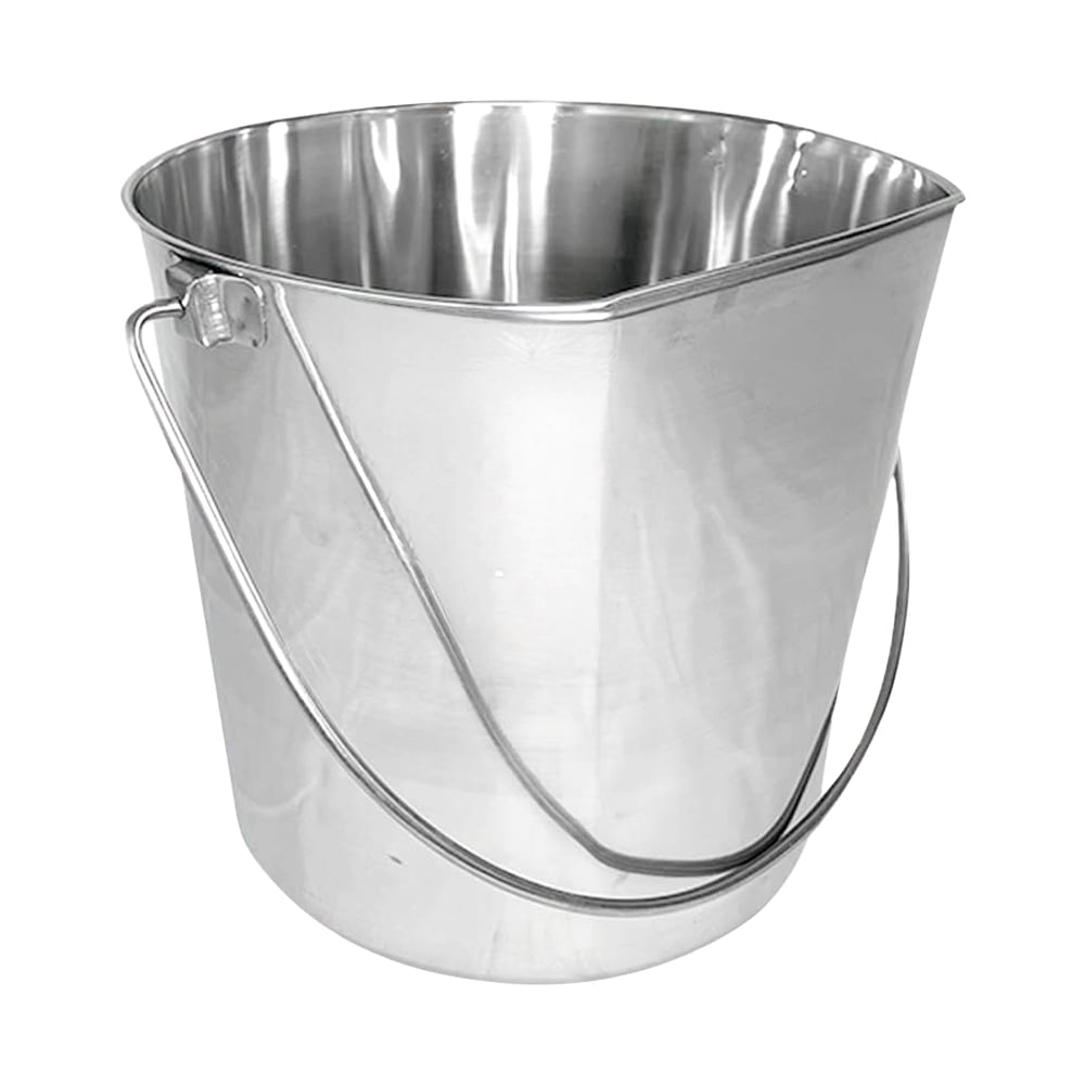 PetYupp Heavy Duty Stainless Steel Flat Side Bucket 2 Gallon - Walmart.com
