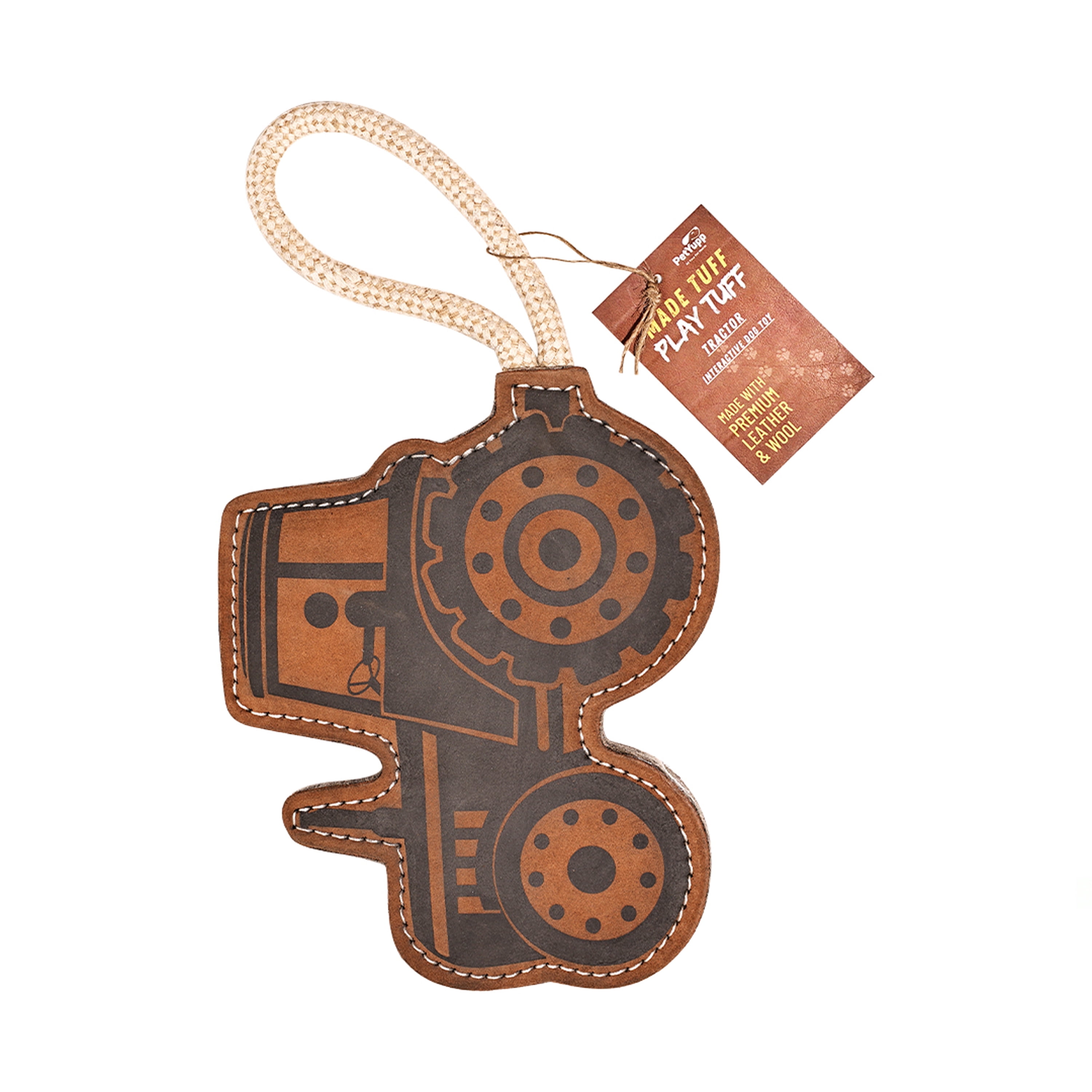 PetYupp Tractor Leather Chew Toy for Aggressive Chewers - Extra Thick ...