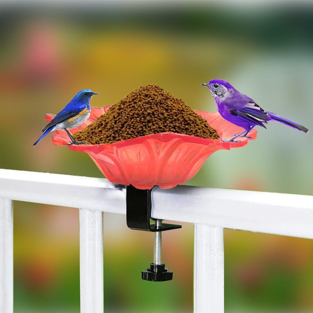 Petal Bird Joy,Grishay Petal Bird Feeder Bath Bowl & Feeder with ...