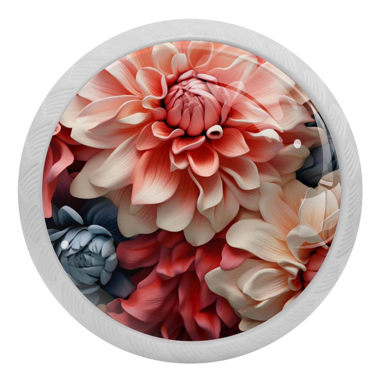 Petal Flower Fluorescent Drawer Pulls - Round 4-Pack Glow-in-the-Dark ...