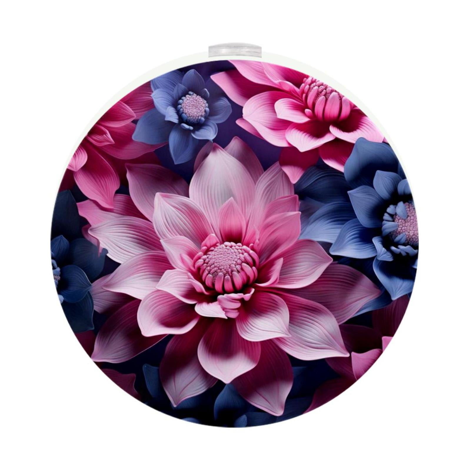 Petal Flower LED Round Night Light-2PCS: Bright and Compact Plug-in ...