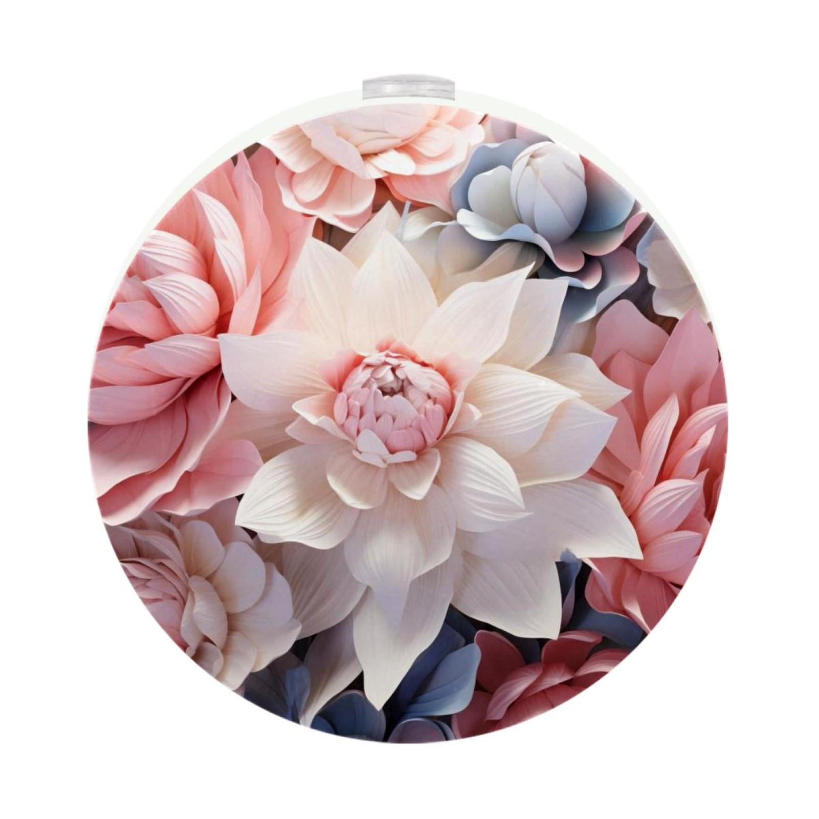 Petal Flower LED Round Night Light-2PCS, Energy Efficient Plug-in ...