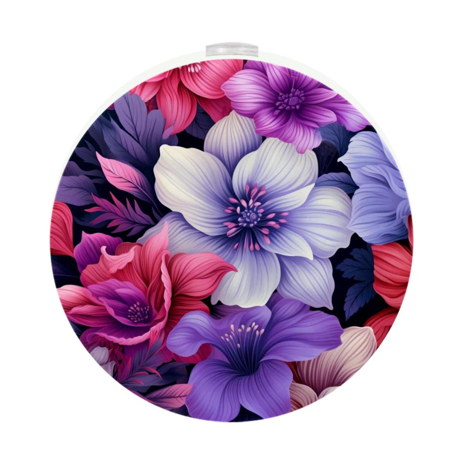 Petal Flower LED Round Night Light- Set of 2, Portable Rechargeable ...