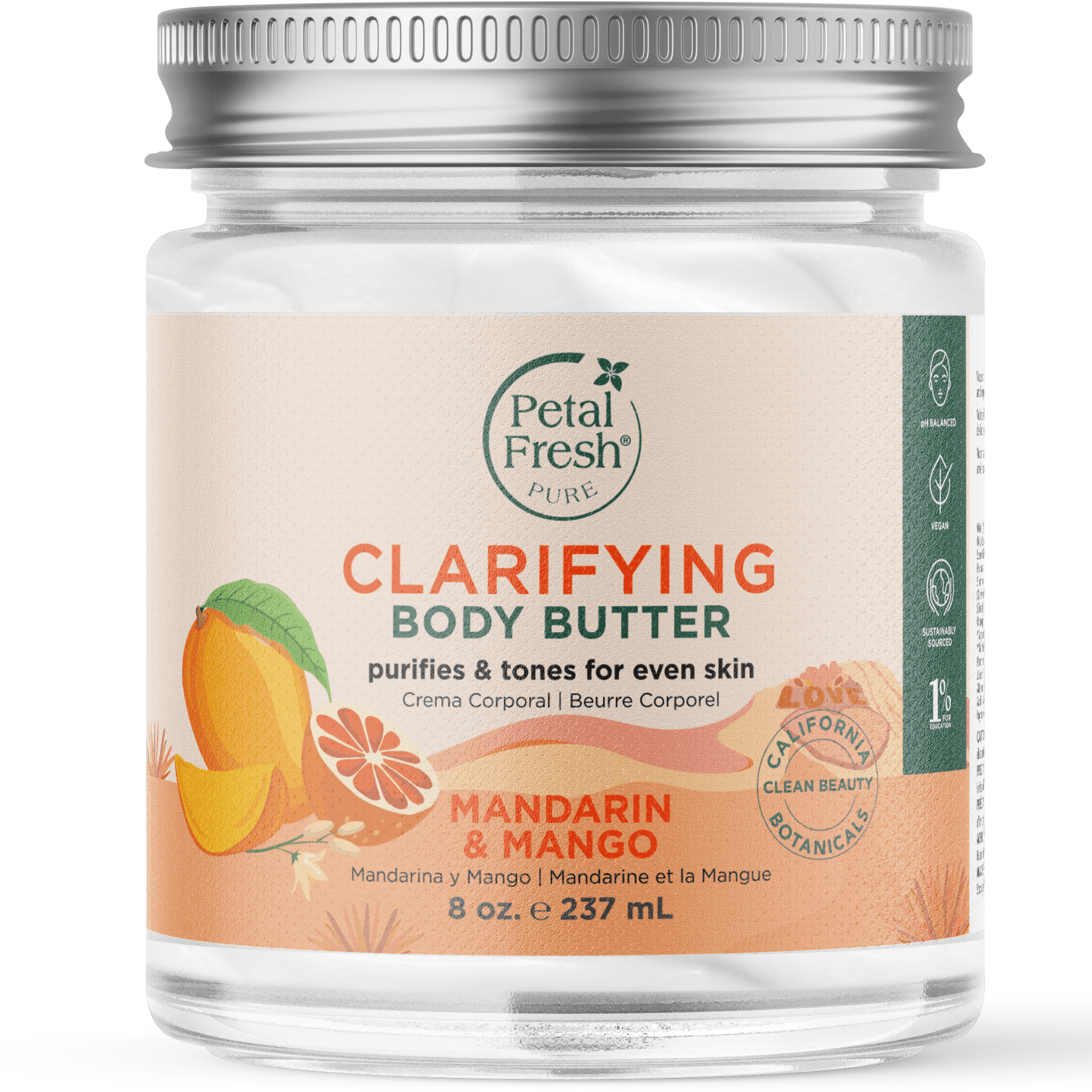 Petal Fresh Clarifying Body Butter, Mandarin & Mango 8 oz - Walmart.com