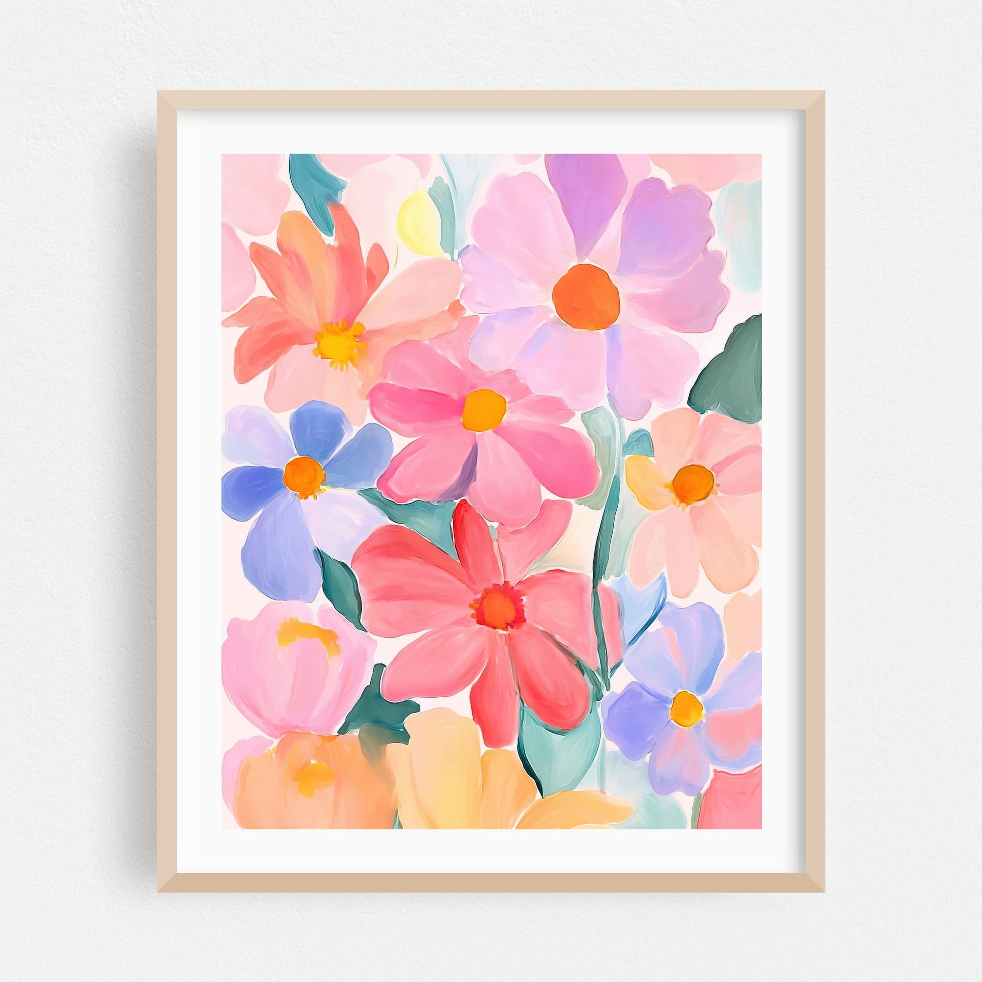 Petal Poem Retro Flowers – Soft Bloom Fantasy in Pastel - Painting ...