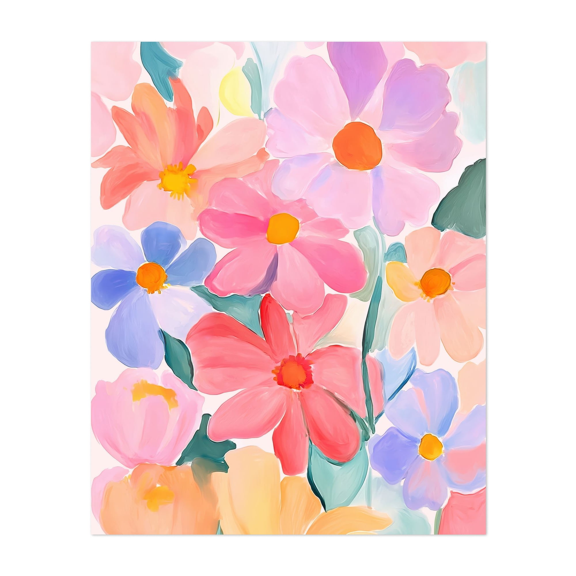 Petal Poem Retro Flowers – Soft Bloom Fantasy in Pastel - Painting ...