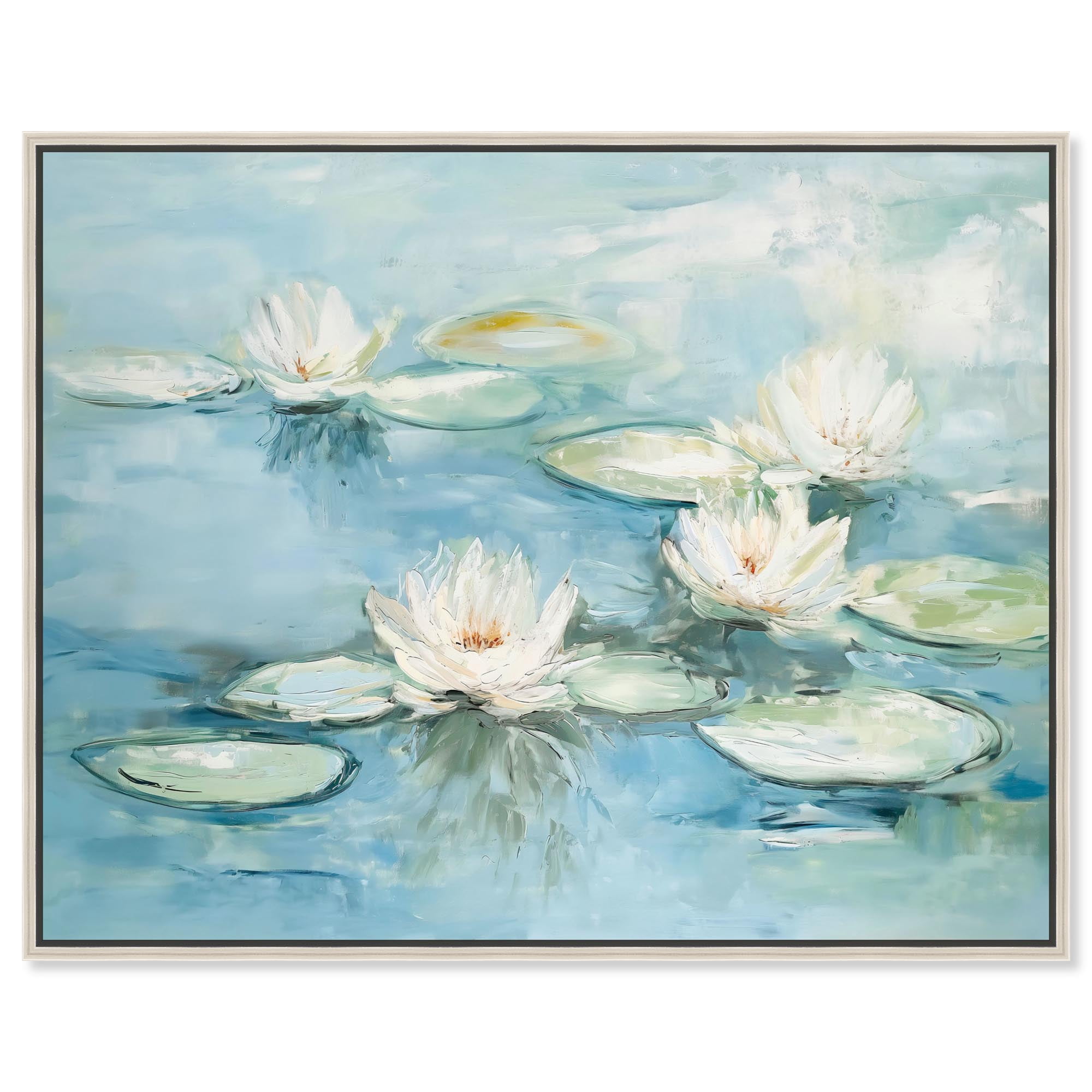 Petal Pools I Canvas Classic Landscapes by Art Remedy, Silver Frame, 24 ...