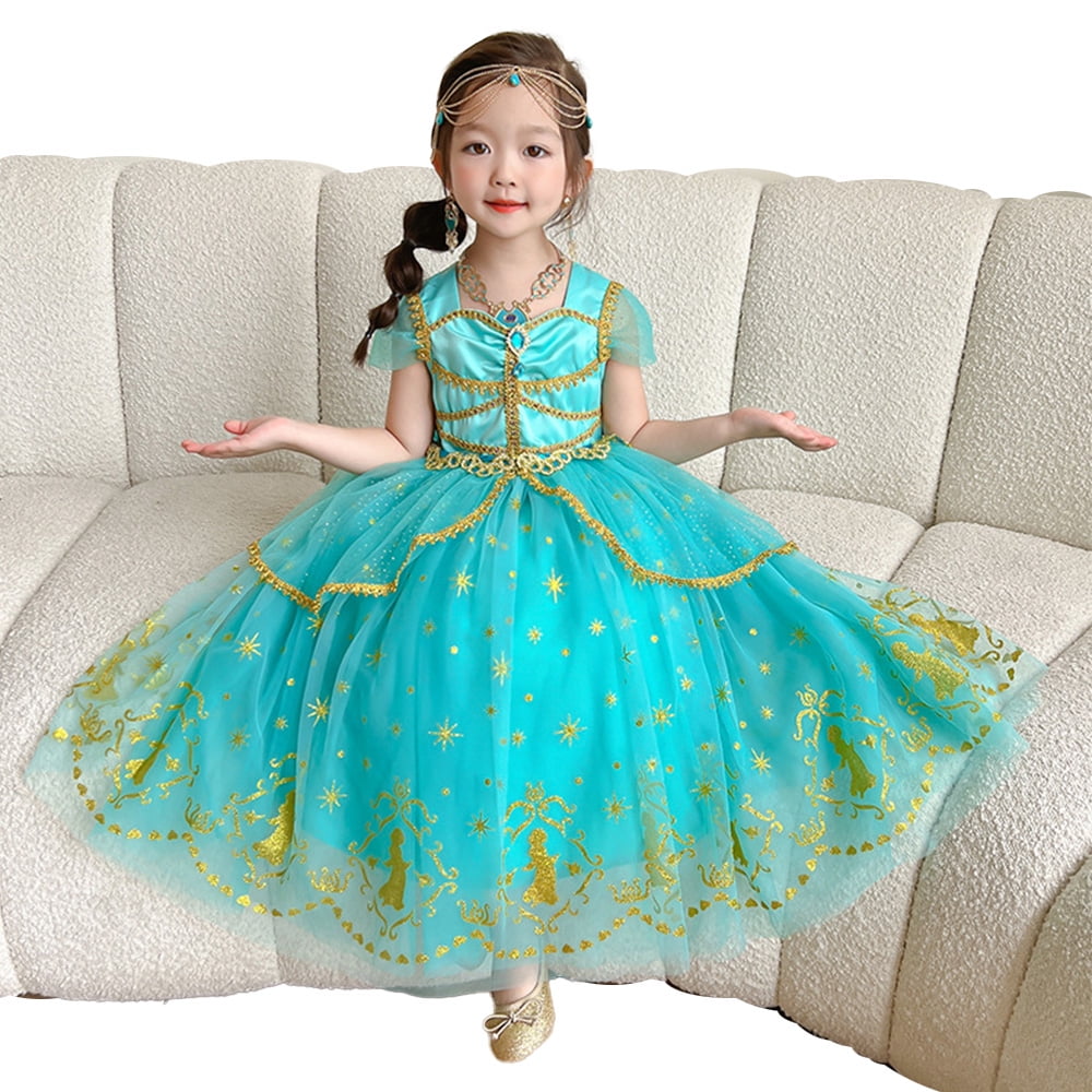 Petal Princesses Girls 3 Pieces Cosplay Party Dress Kids Jasmine ...