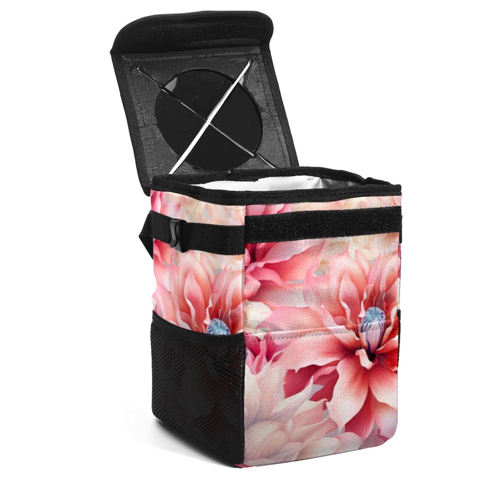 Petal flower Foldable Car Garbage Can with Lid, Leak-Proof, and Hanging ...