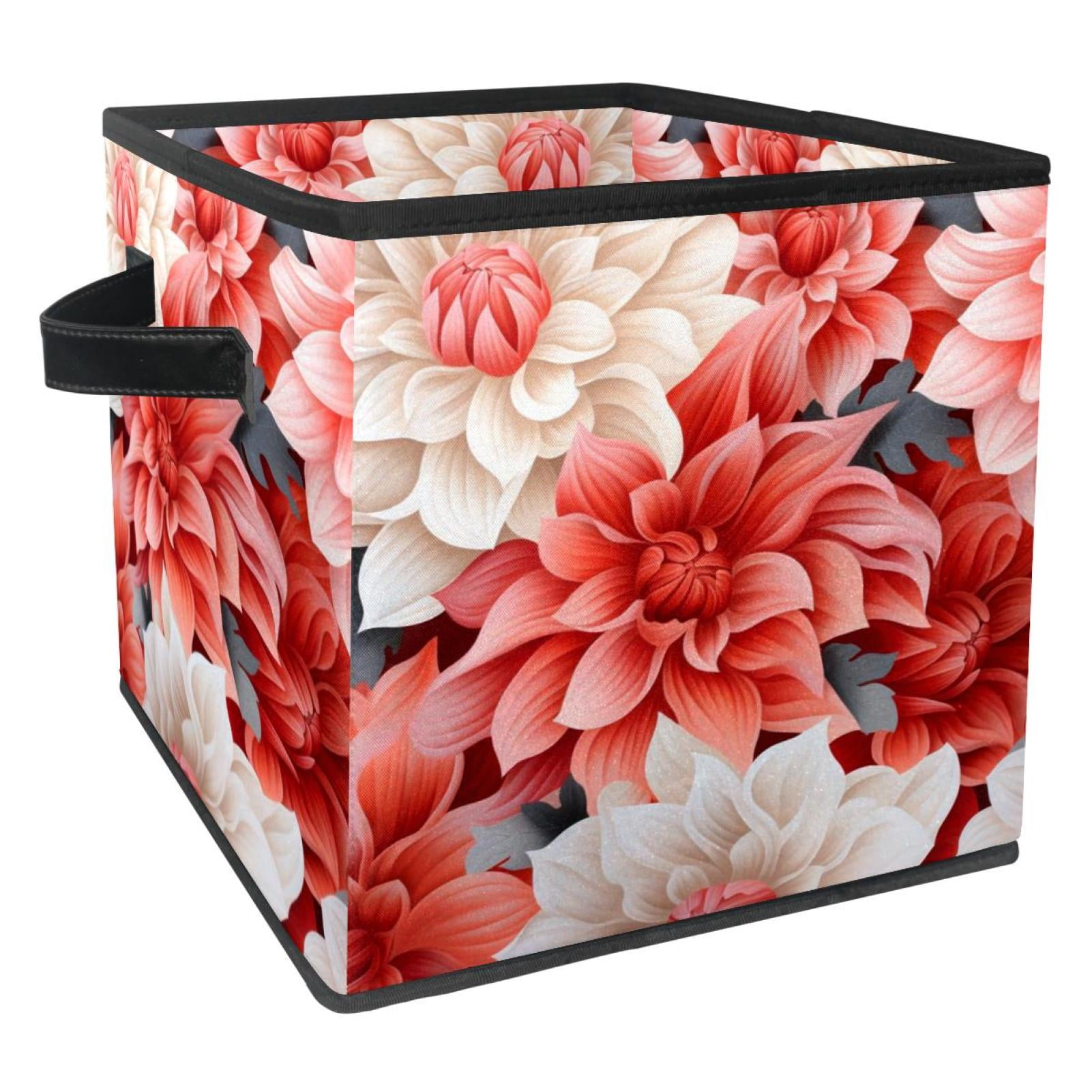 Petal flower Foldable Cube Organizer with Handle, 10.8"x10.5"x10.6 ...