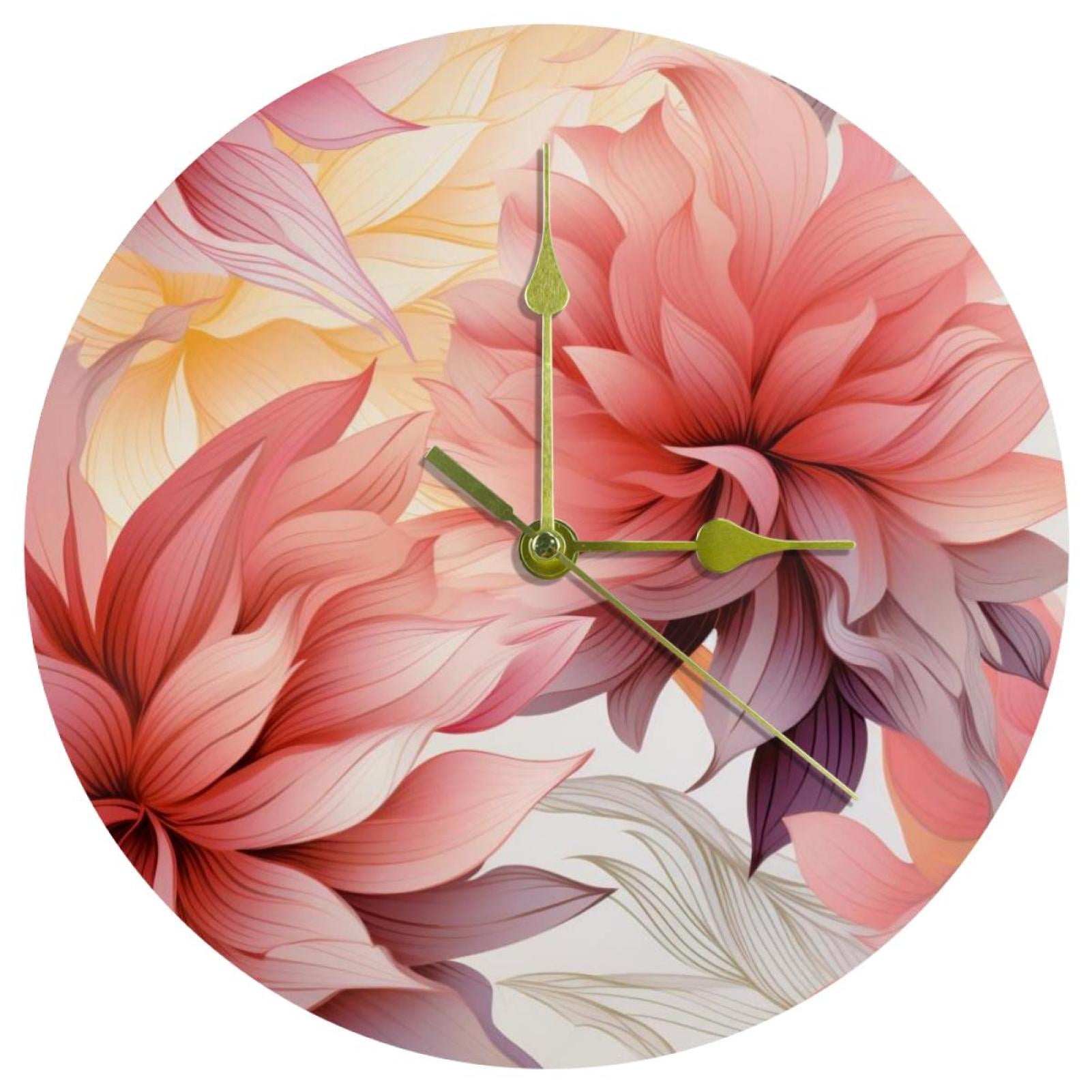 Petal flowers Circular Acrylic Wall Clock - Elegant and Stylish ...