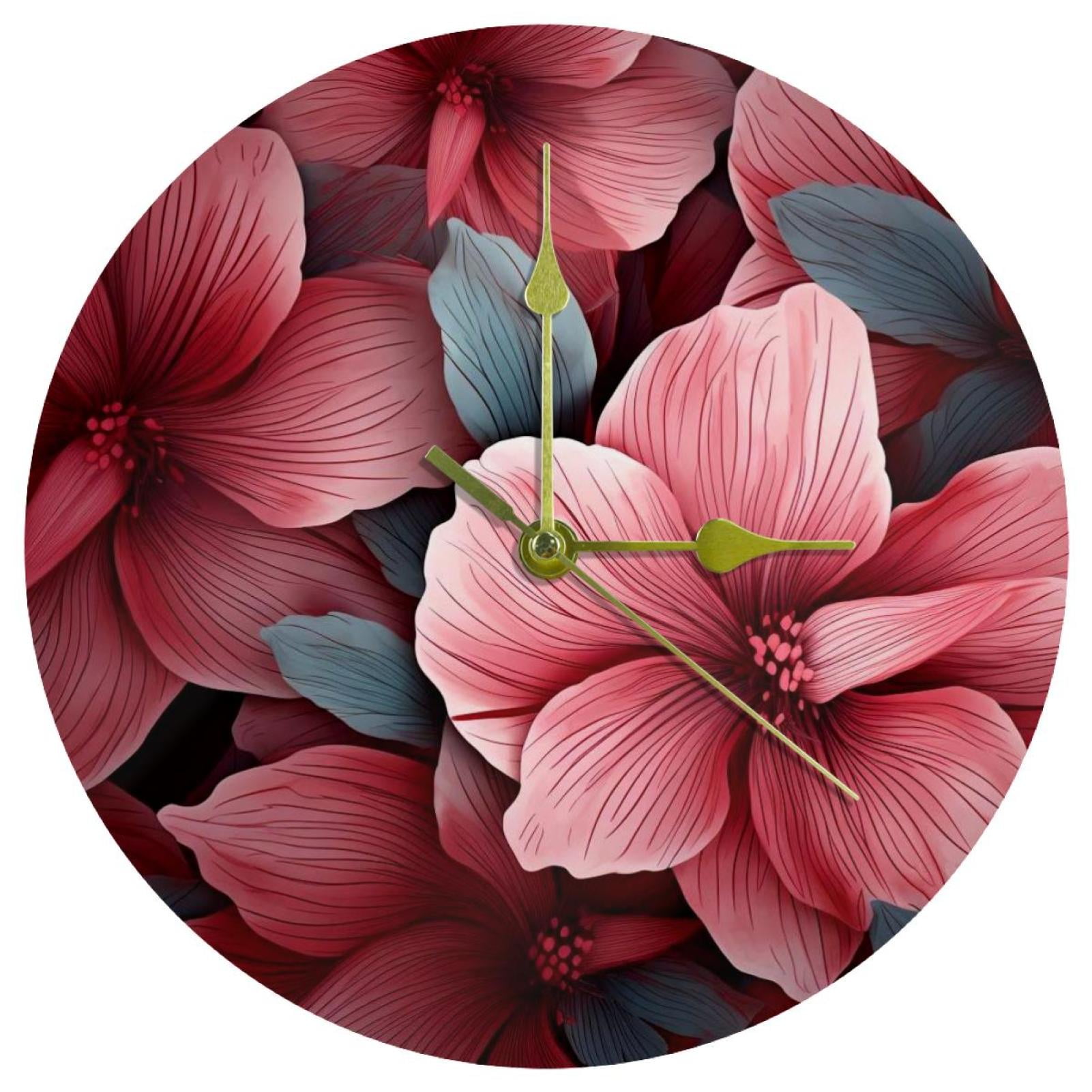 Petal flowers Circular Acrylic Wall Clock - Sleek and Stylish Timepiece ...