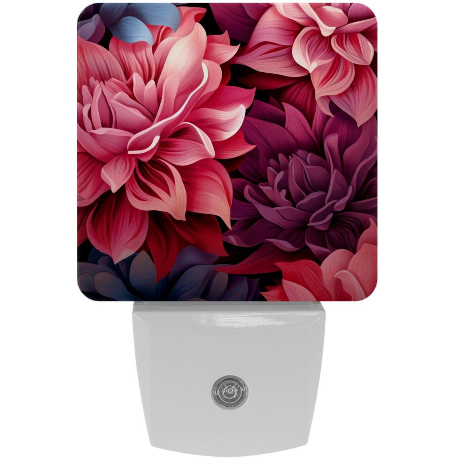 Petal flowers LED Square Night Lights - Energy Efficient Bedside Lamp ...
