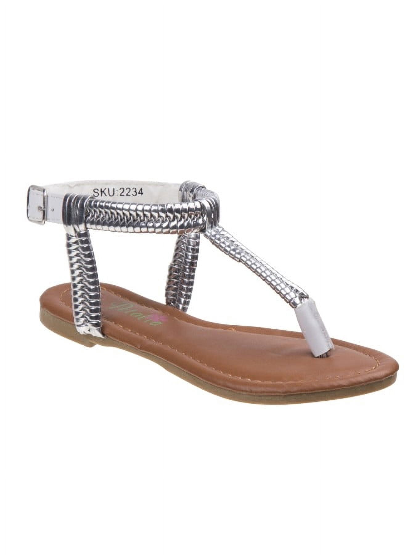 Petalia Girl Thong Kids Flat Sandals - White, 1 - Walmart.com