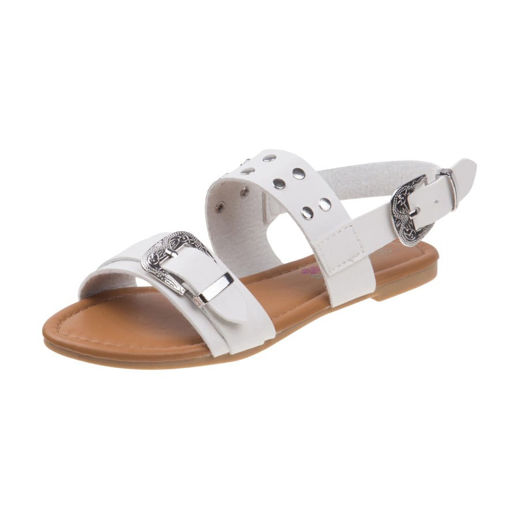 Petalia Girls Kids Open Toe Sandals with Buckle And Shiny Studded ...