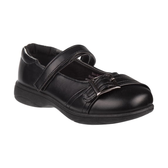 Petalia Girls' Tween Faux Leather Strapped Buckle Accent School Shoes ...