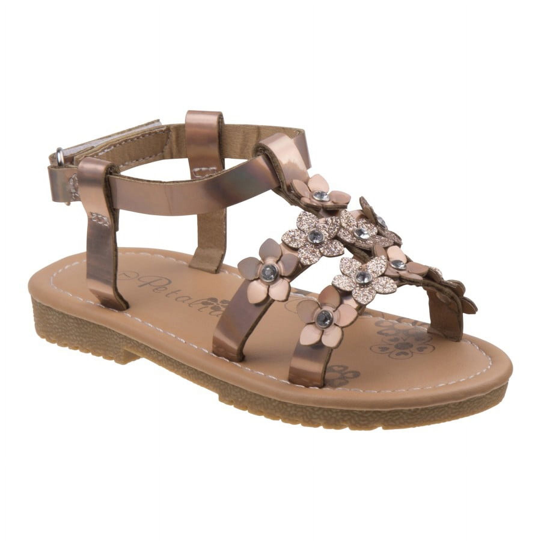 Petalia Gladiator style Girls Open Toe Toddler Sandals with Glitter ...