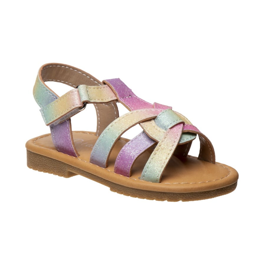 Petalia Multi, Color Hook And Loop Closure Girl Toddler T, Strap Sandal ...