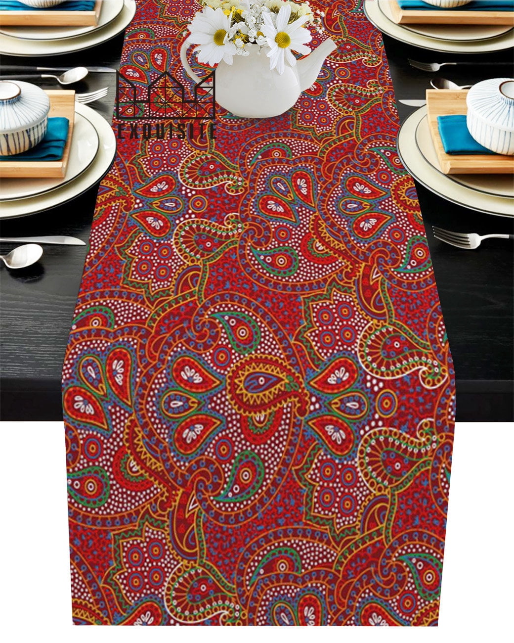 Petals Lines Paper Cut Texture Table Runner ration Home r Dinner Table ...