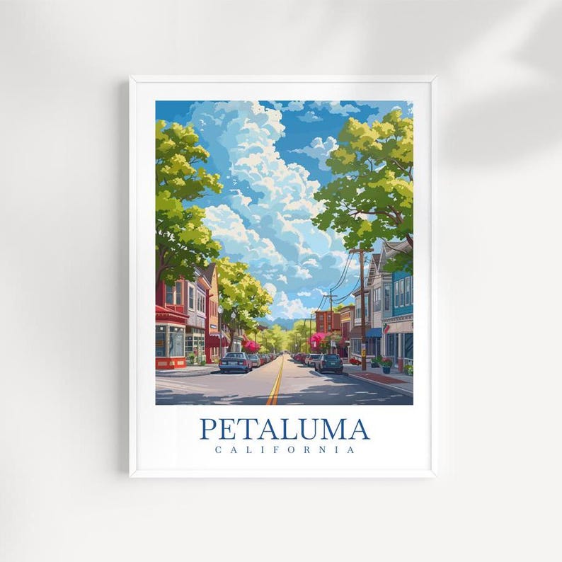 Petaluma Travel Print - California, Wall Art, Petaluma Gift, Travel ...