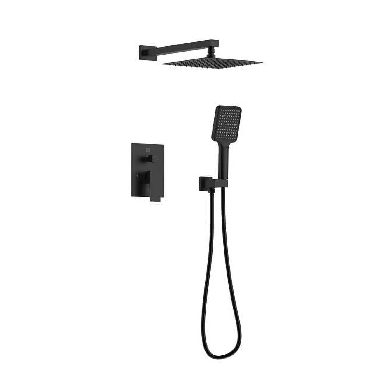 Petar Complete Shower Faucet System with Rough-in Valve, Matte Black ...