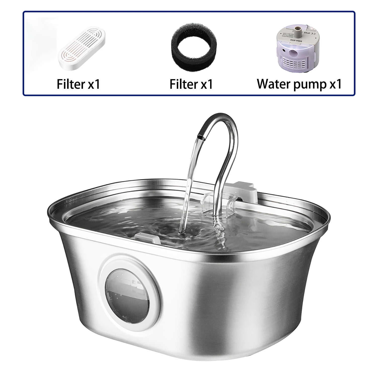 Petavista 3.2L/108oz Cat Water Fountain Stainless Steel Faucet ...