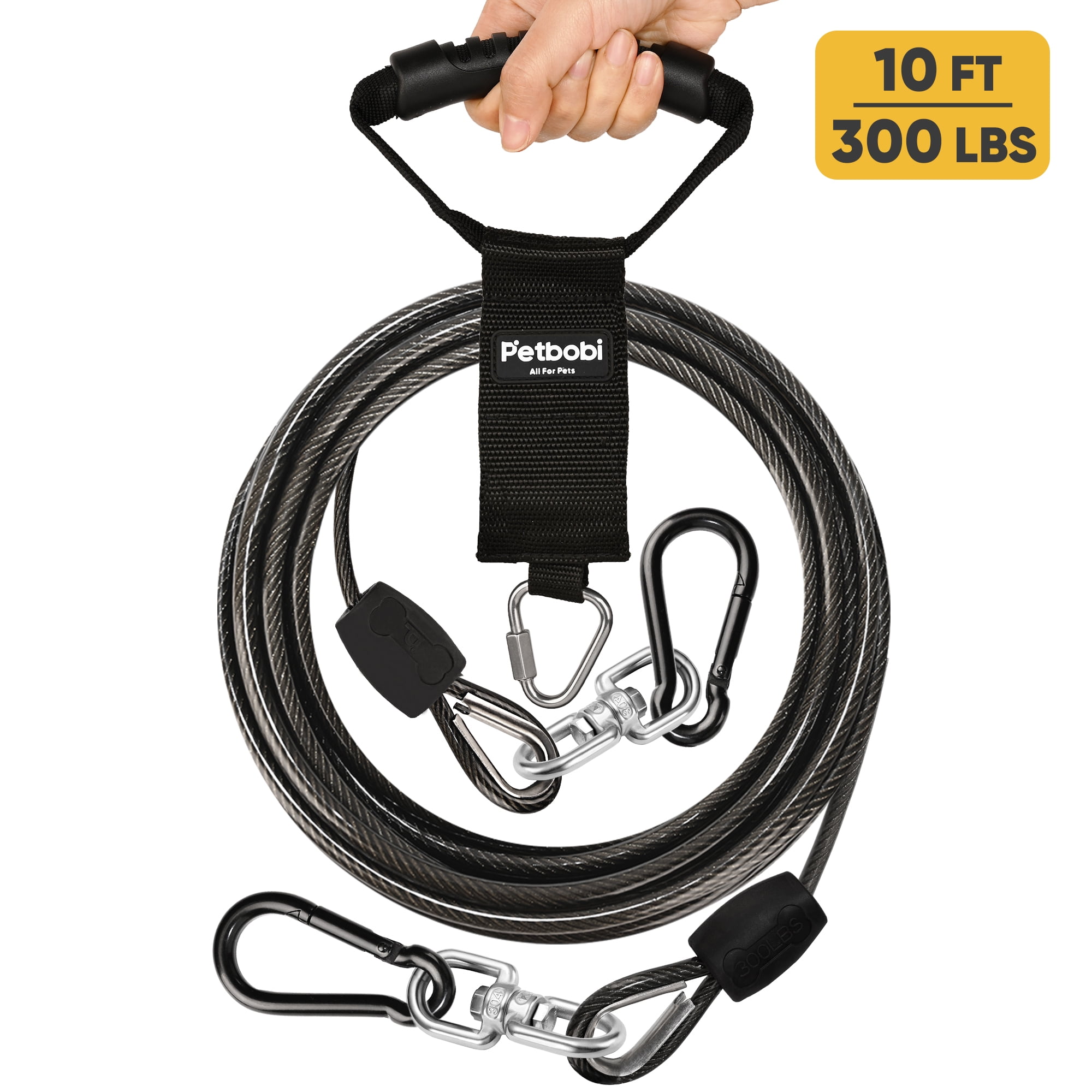 Petbobi Big Rope Line Pet Tie Out Cable, Heavy Duty 10ft Yard Lead ...